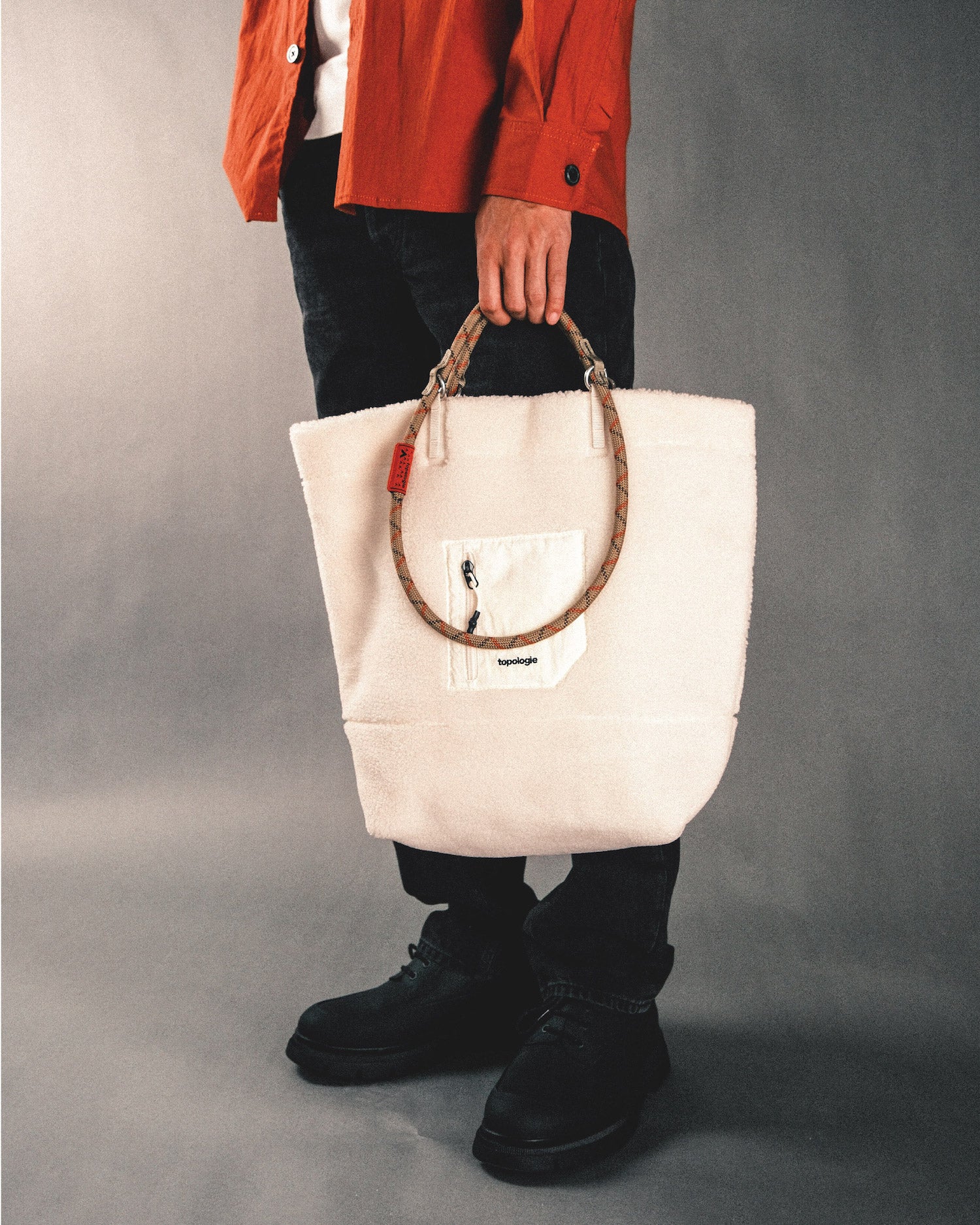 Loop Tote / Fleece / Black / 10mm Orange Patterned – Topologie Hong Kong